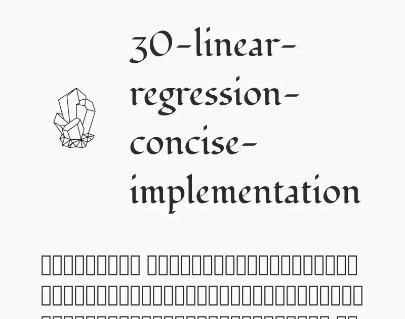 30 Linear Regression Concise Implementation